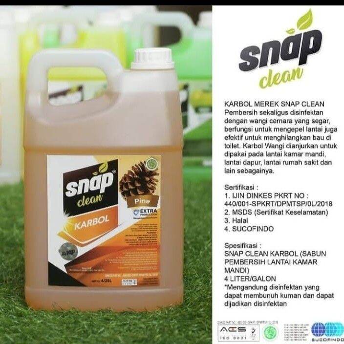 Karbol Pinus Antibacterial SNAP CLEAN 4 L KONSENTRAT | Lazada Indonesia