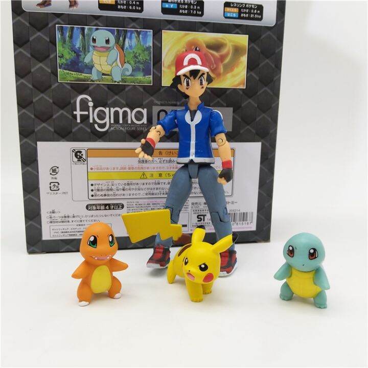 Pokemon Anime Kawaii Figma 052 Pokemon Ash Ketchum Pikachu Charmander ...