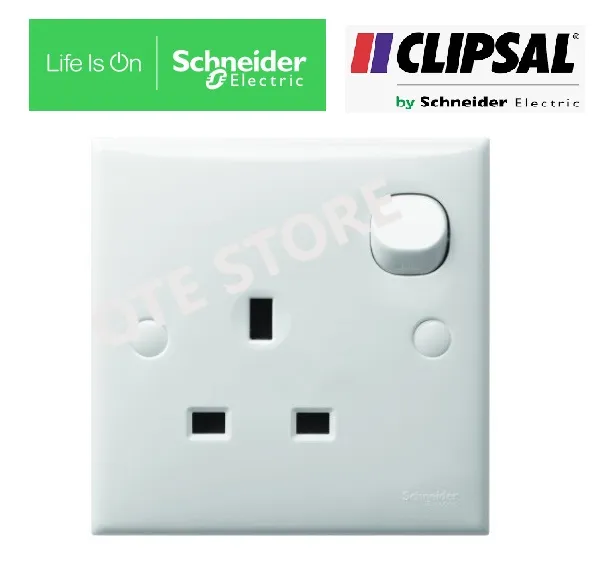 SCHNEIDER S-CLASSIC E15 13A SWITCH SOCKET (WHITE) (SIRIM) | Lazada