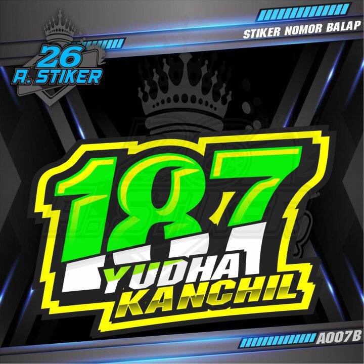 Stiker Racing nomor balap All motor,helem dll. Custom Bisa Request ...