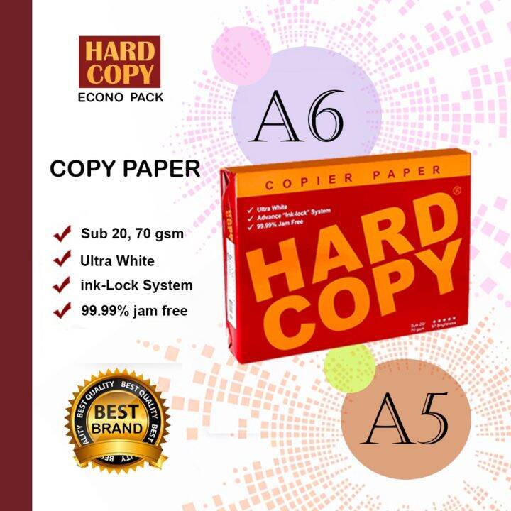 HARDCOPY Paper - Special Sizes (A5/A6) 500s | Lazada PH