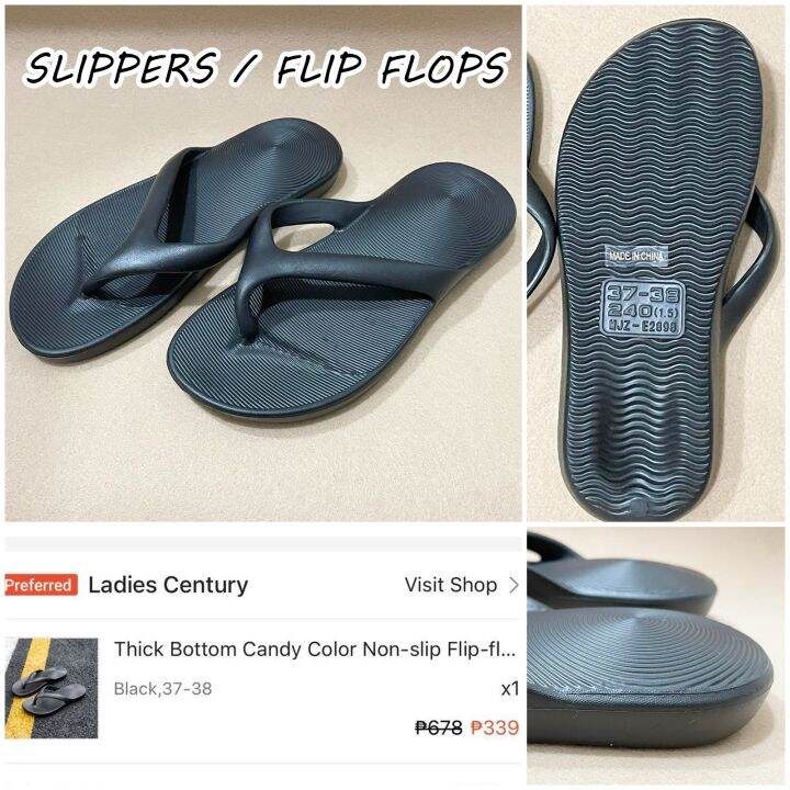 Slippers / Flip Flops | solid rubber | black unisex | Duralite Men's ...