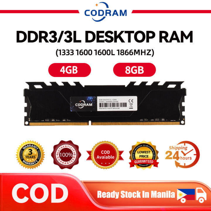CODRAM DDR3/DDR3L RAM 4GB 8GB Desktop Memory 1333MHz 1600MHz 1866MHz DIMM 1.35V/1.5V PC Gaming ...