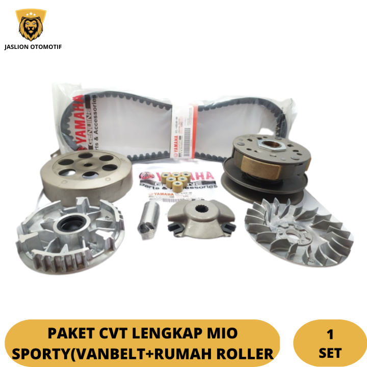 PAKET CVT LENGKAP MIO SPORTY(VANBELT+RUMAH ROLLER SET+KIPAS+PULLY SET)/kunci cvt full set/paket ...