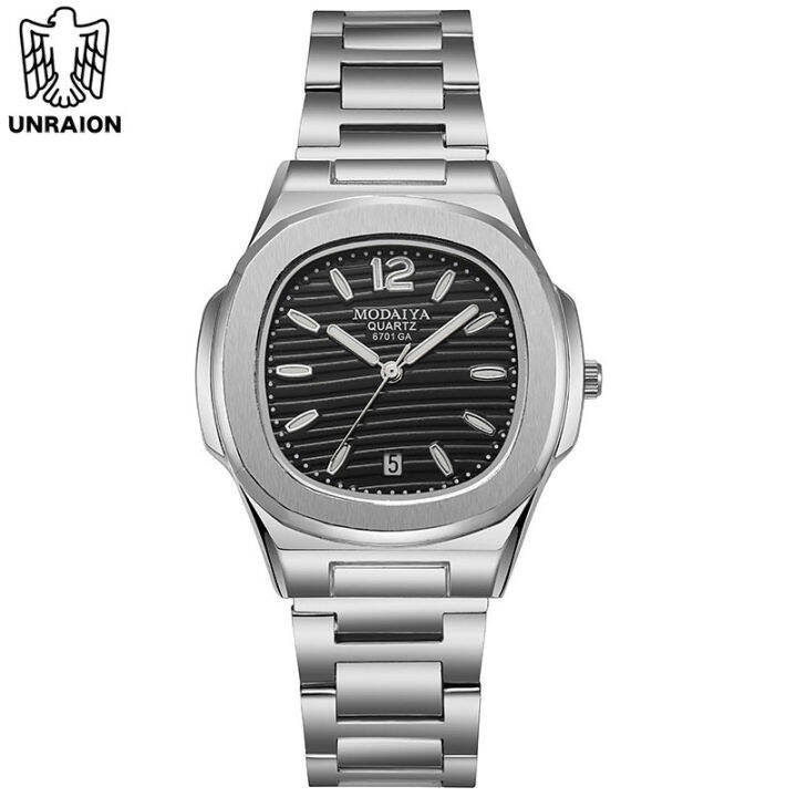 UNRAION นาฬิกาสำหรับผู้ชายกันน้ำได้ของแท้,นาฬิกาแฟชั่นสายนาฬิกาข้อมือ ...