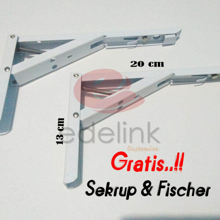 Engsel Lipat Meja 20cm Folding Bracket Siku Lipat Engsel Meja Lipat Rak ...