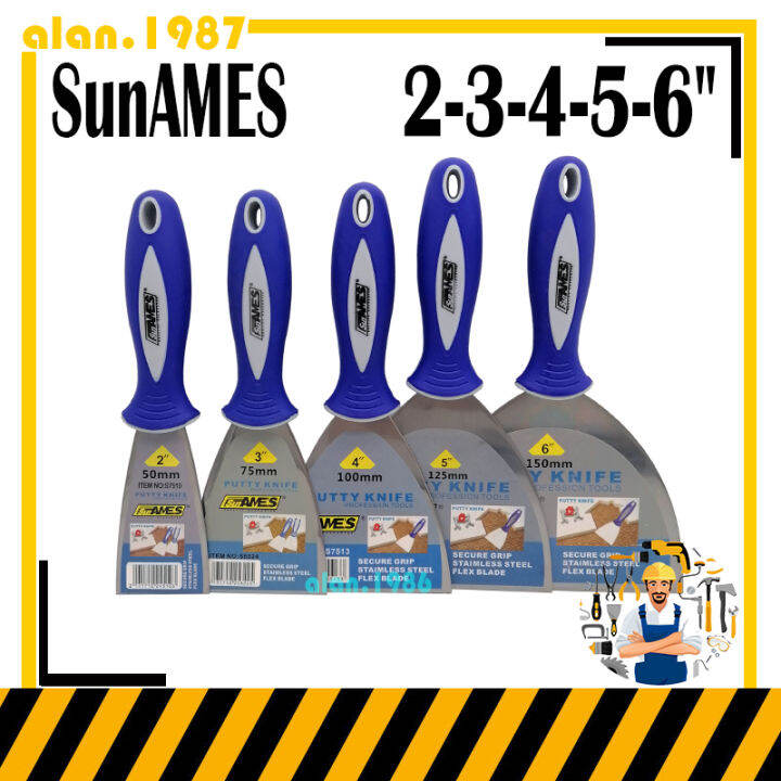 SunAMES Carbon steel anti-rust putty knife blade scraper non-slip ...