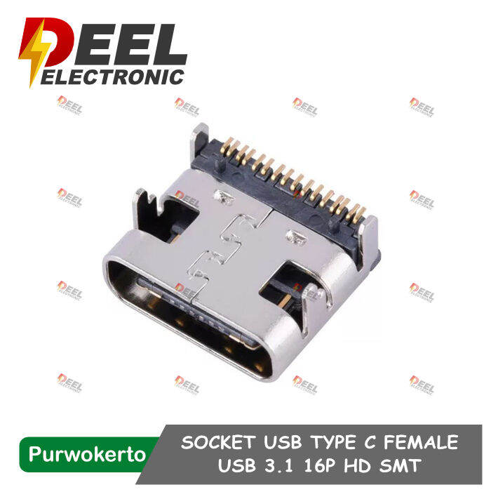 SOCKET USB TYPE C FEMALE USB 3.1 16P HD SMT SOCKET CONNECTOR TYPE C ...