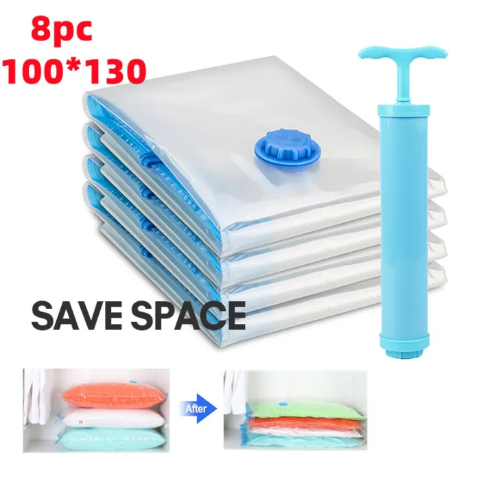 【8PCS Bags+Electrice Pump】Vacuum Compression Bag Electrice Pump Vacuum ...