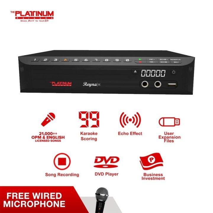 The Platinum Reyna SE Professional Karaoke Player with 21000 songs and Free Wired Microphone ...