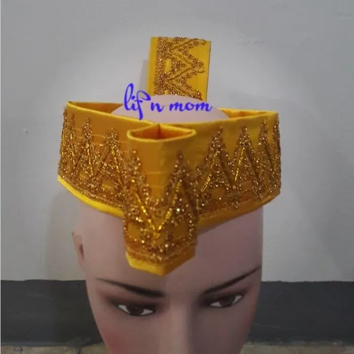 topi bugis dewasa satin kuning adat nusantara | Lazada Indonesia
