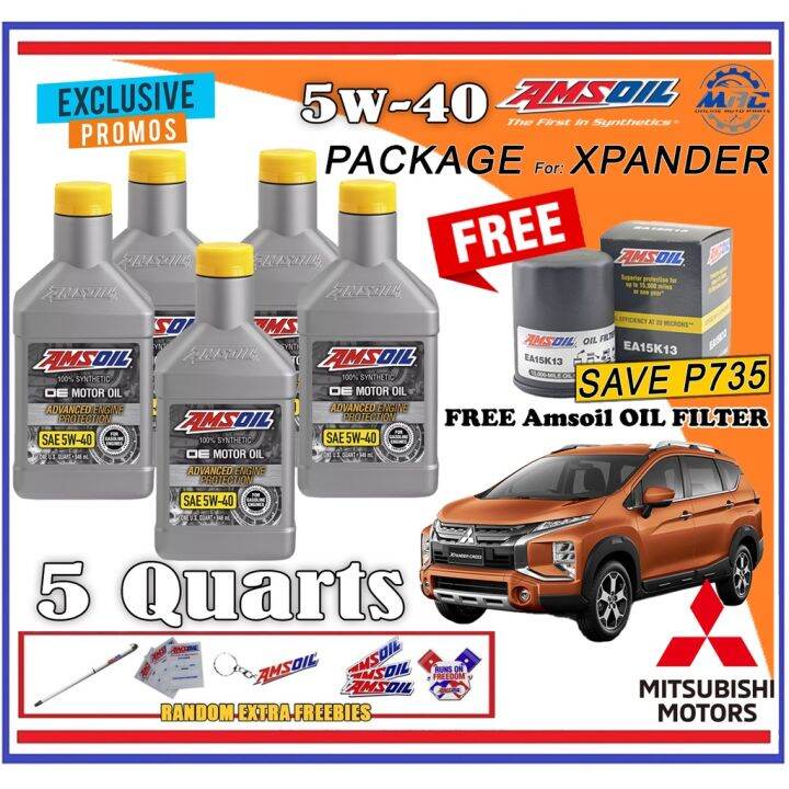 AMSOIL OE Motor Oil 5W-40 5 quarts FREE Oil Filter Package for ...