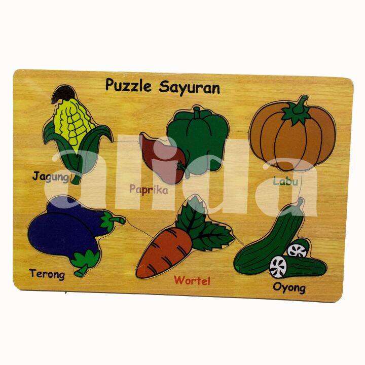 Puzzle Puzle Pazel kayu MDF Sayuran | Lazada Indonesia