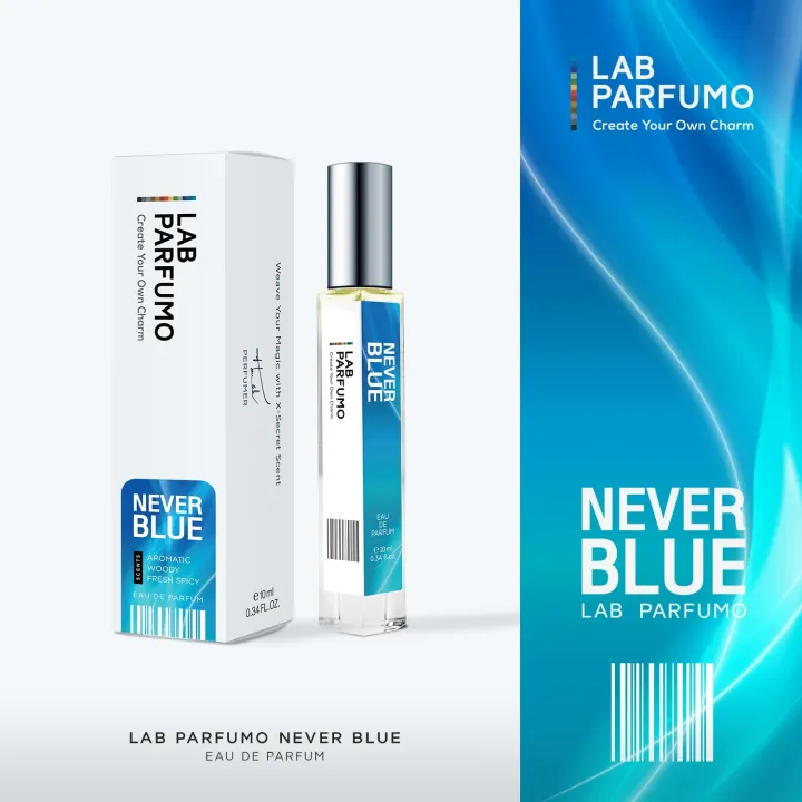 LAB Parfumo, Never Blue น้ำหอมผู้ชายและผู้หญิง (4ml, 10ml) สดชื่น ไร้ ...