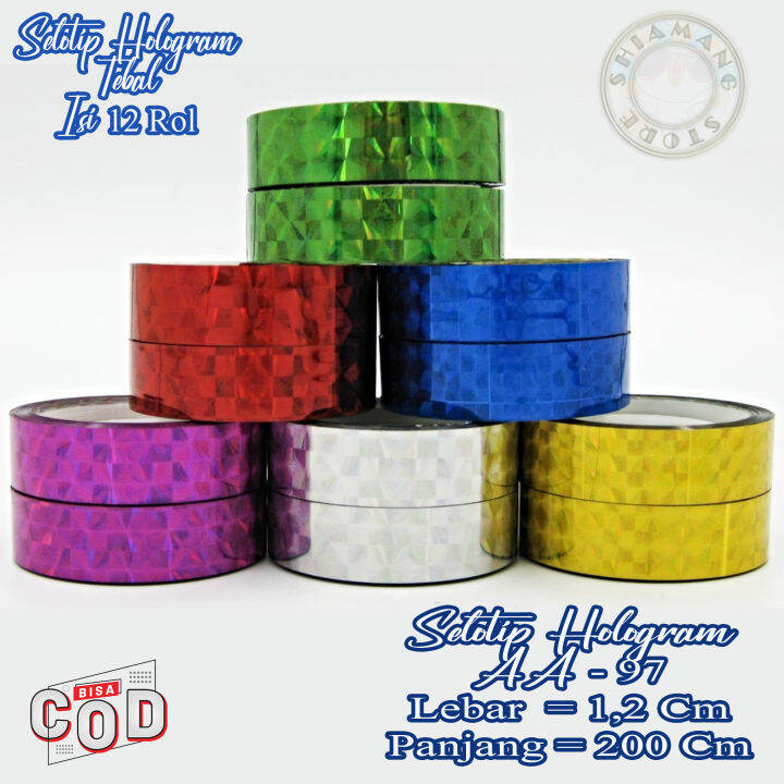 1 slop isi 12 Rol / Isolasi hologram / solasi hologram / solatif ...