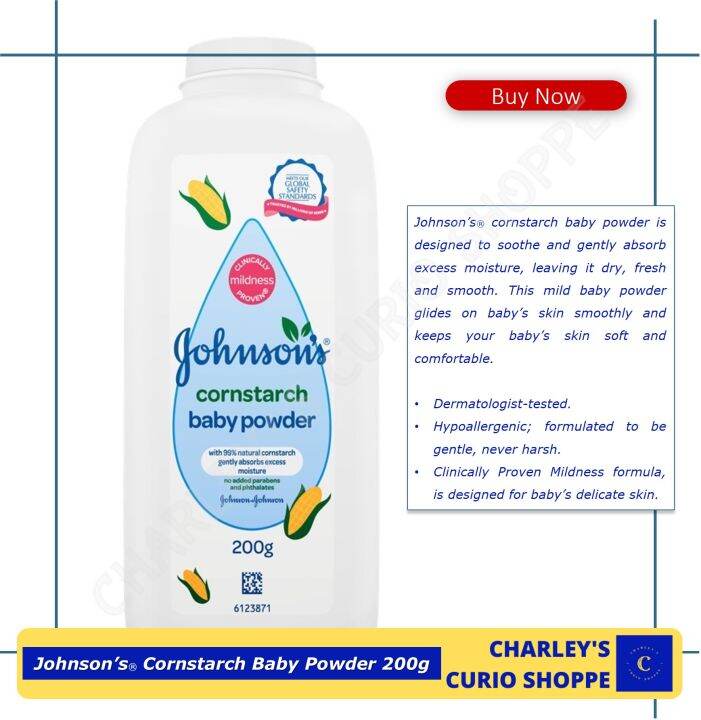 Johnson's Cornstarch Baby Powder 200g | Lazada PH