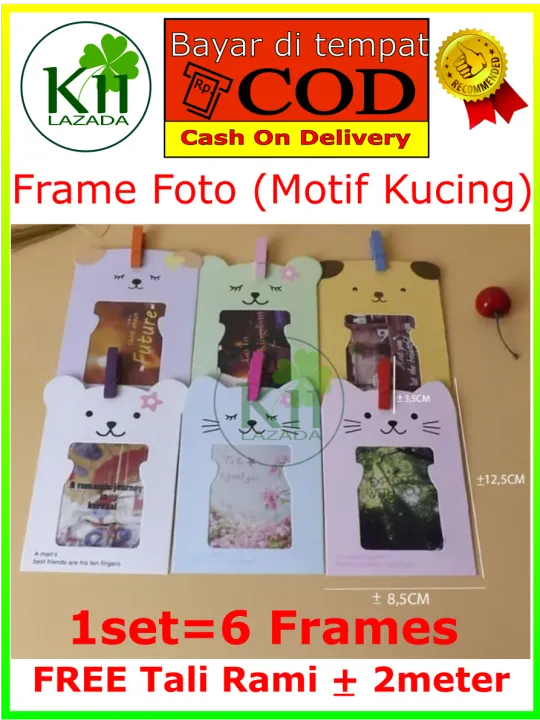 K11 (isi 6frame per pack) Frame Foto Motif Kucing / Bingkai Foto ...
