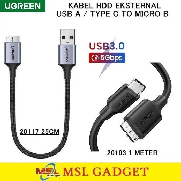 UGREEN Kabel Hard Disk HDD External / Note 3 USB A & Type C to Micro B | Lazada Indonesia