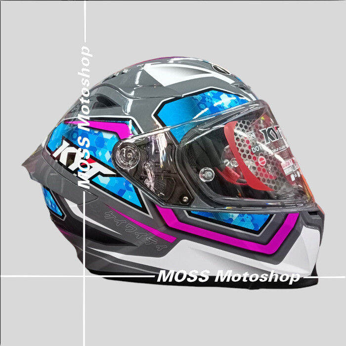 Helm KYT STRIKER #1 Gorilla Grey Blue Original | Fullface | Original ...