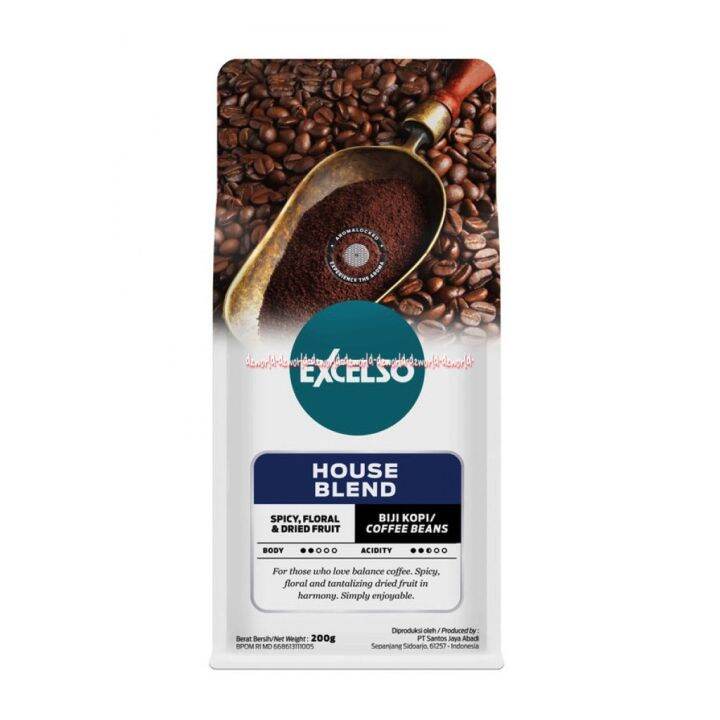 Excelso House Blend 200gr Spicy Floral Dried Fruit Kopi Ekselso Coffee ...