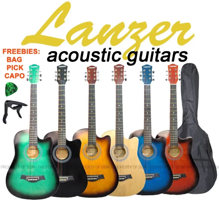 Lanzer Acoustic with FREE guitar Pick guitar CAPO guitar BAG | Lazada PH