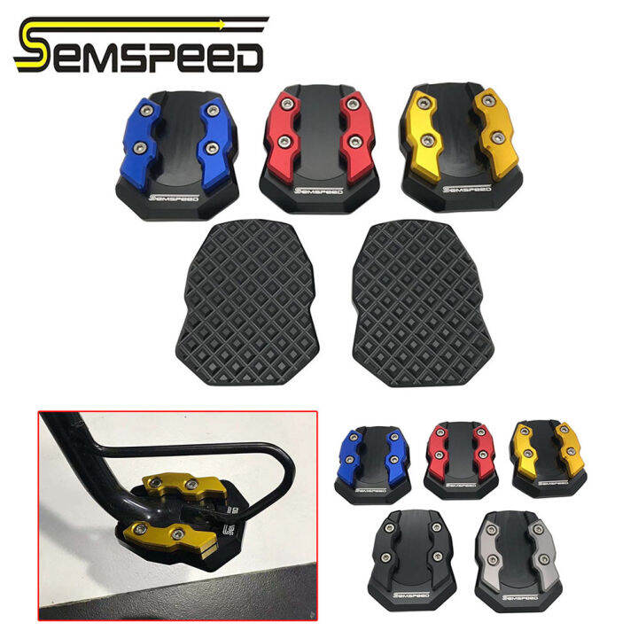 SEMSPEED Motorcycle CNC Side Foot Stand Enlarge Extension Kickstand Pad ...