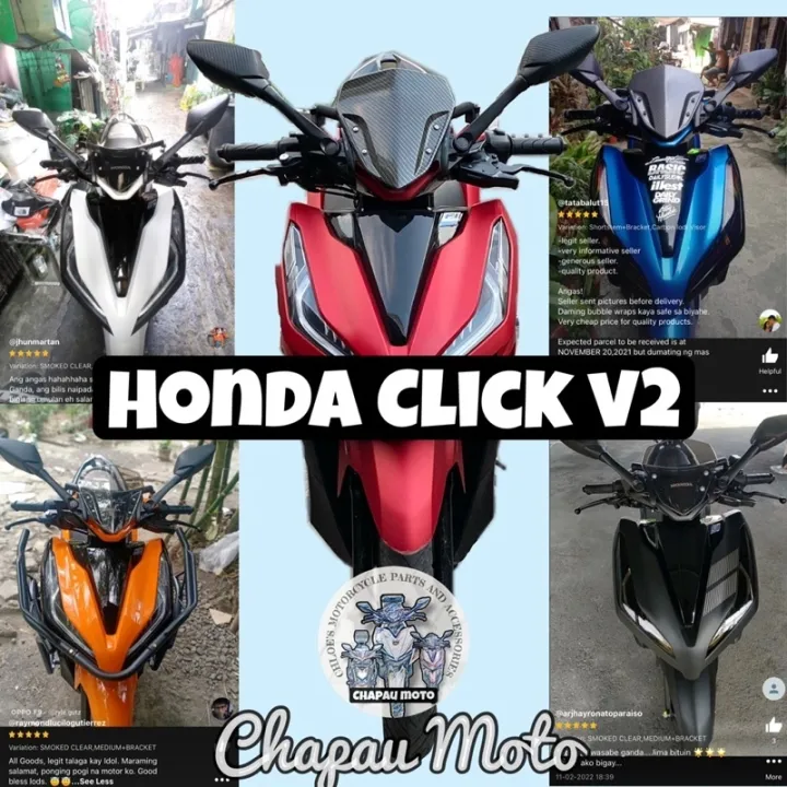 Honda click 125/150 i V2 V3 bracket side mirror with visor | Lazada PH