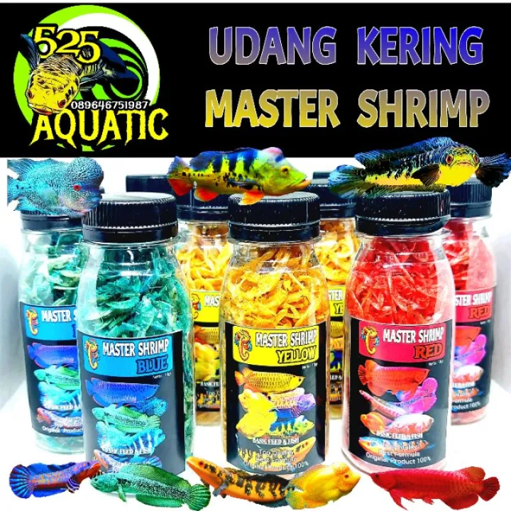 MAKANAN IKAN UDANG KERING SUPER RED BLUE YELLOW SRIMP | Lazada Indonesia