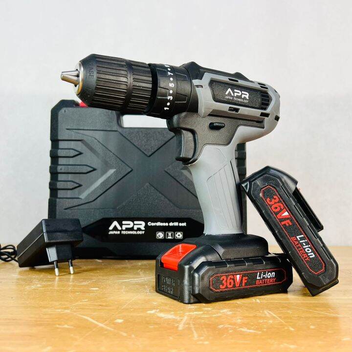 Bor cordless 36V 13mm APR impact drill type A36V-13 MESIN bor baterai ...