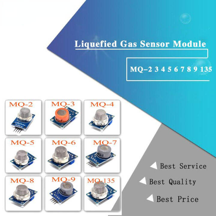 MQ-2 MQ-3 MQ-4 MQ-5 MQ-6 MQ-7 MQ-8 MQ-9 MQ-135 Detection Smoke methane liquefied Gas Sensor ...