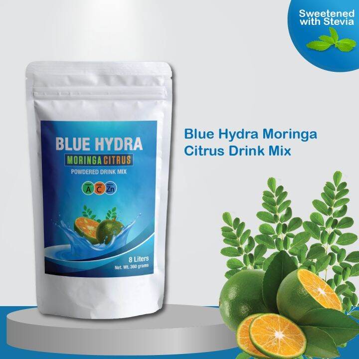 Blue Hydra Moringa Citrus Powdered Drink Mix with Vitamin A, C and Zinc ...