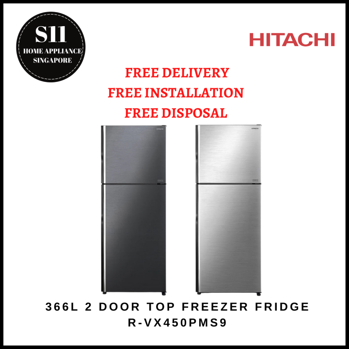 HITACHI R-VX450PMS9 366L 2-DOOR TOP MOUNTED FRIDGE - 2 YEARS LOCAL WARRANTY | Lazada Singapore