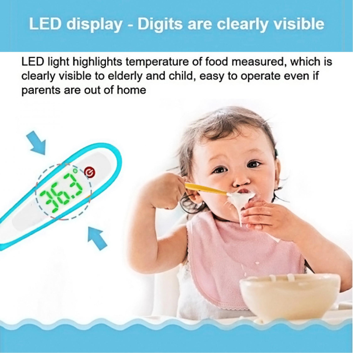 Temperature Control Spoon with Digital Thermometer LED Display - Green ...
