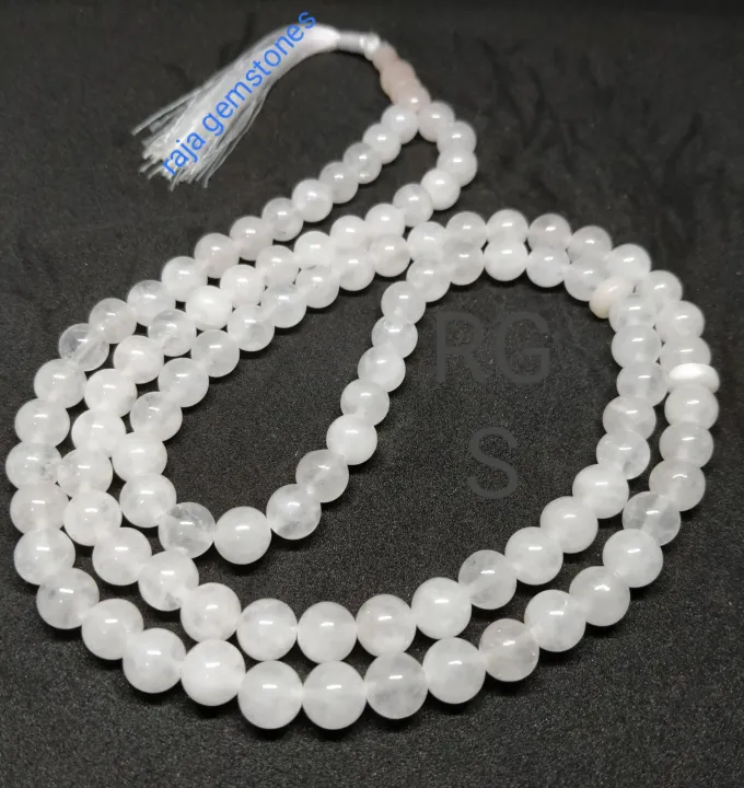 TASBIH BATU GIOK PUTIH SALJU 99 BUTIR 8 MM NATURAL STONE GARANSI ...