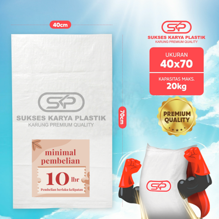 10 Lembar Karung Plastik 40 x 70 cm Kualitas Premium, Karung 40x70 cm, Karung Plastik 20 kg ...
