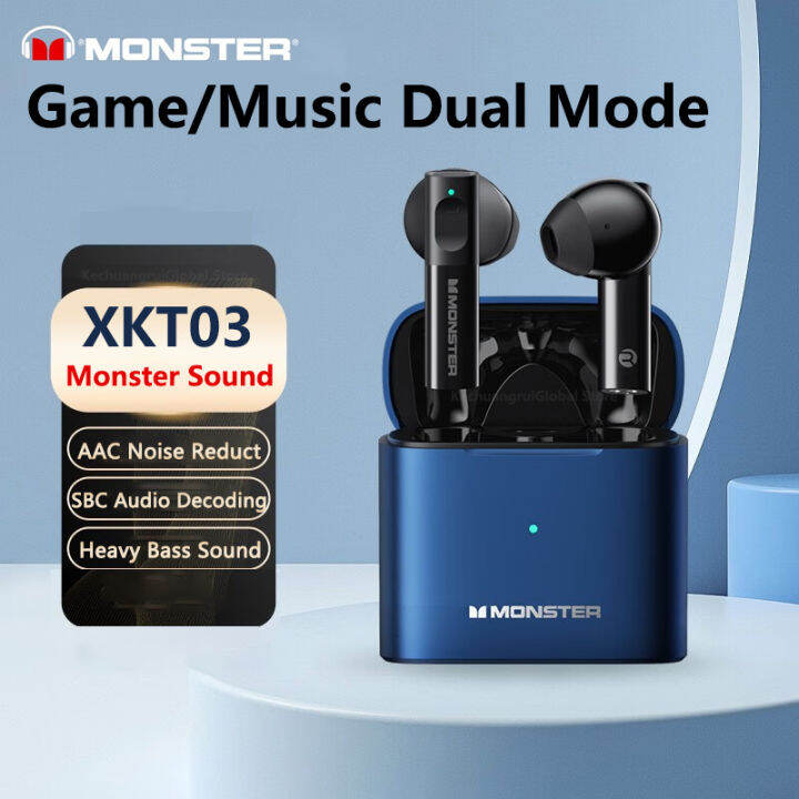 Monster XKT03 Ture Bluetooth Earphones BT 5.2 Wireless Headset Noise ...