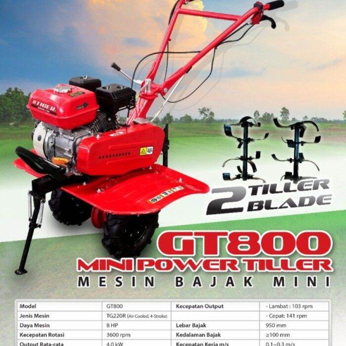 Tiger Mesin Mini Cultivator GT800 Traktor Bajak Kebun Sawah 8 HP ...