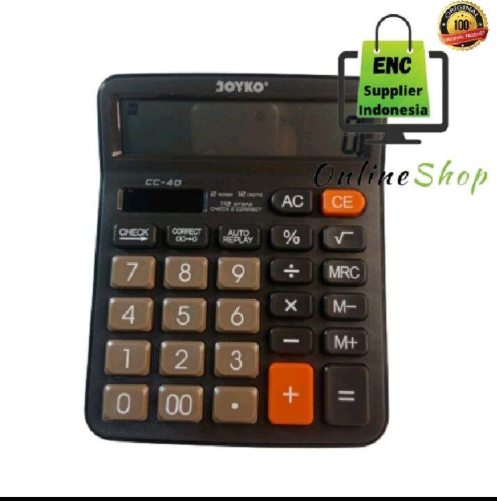 joyko 1 buah Kalkulator joyko cc 40 calculator sedang 12 digit cc40 cc-40 baterai AAA per pcs ...
