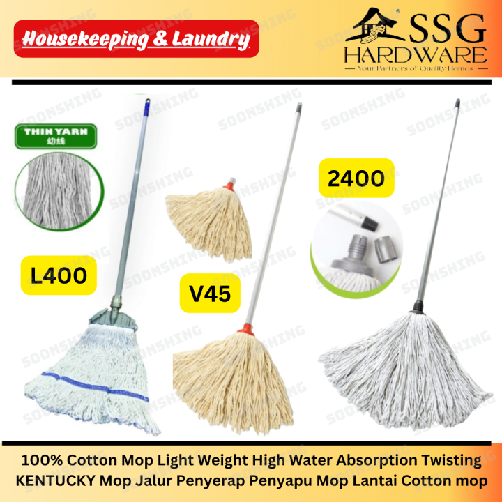 100% Cotton Mop Light Weight High Water Absorption Twisting KENTUCKY ...