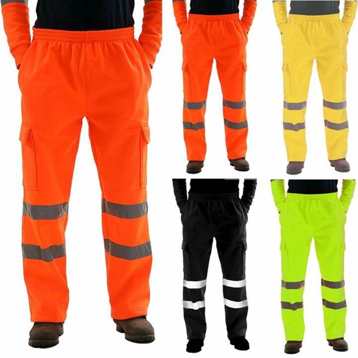 Men's Safety Sweat Pant Hi Vis Trousers High Visibility Bottoms ...