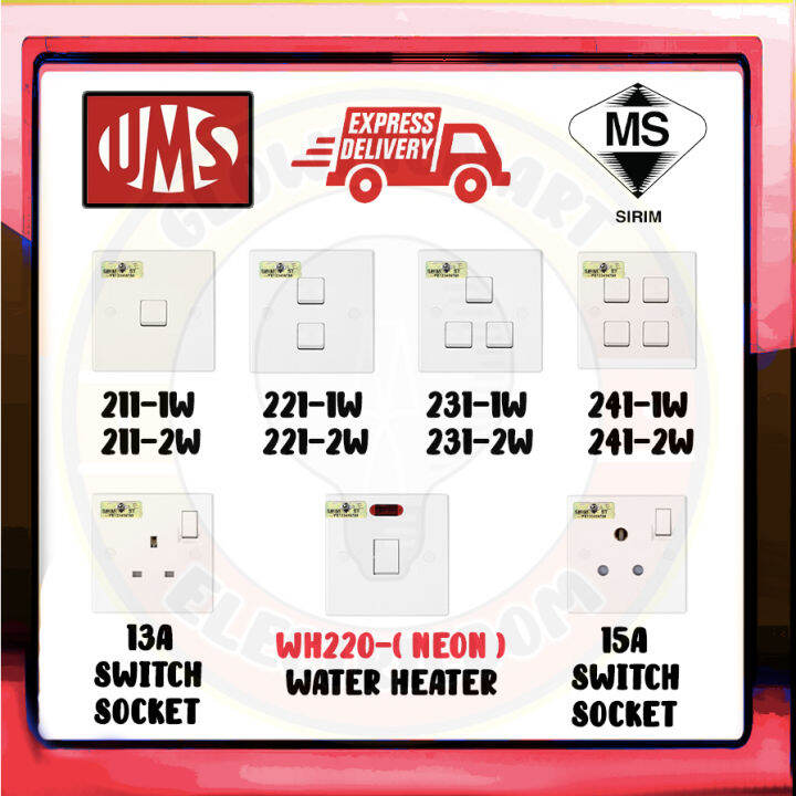 SIRIM UMS BAKELITE SERIES MODULAR SWITCH&SWITCHES 13A/15A SOCKET,20A WATER HEATER,1G,2G,3G,4GANG ...