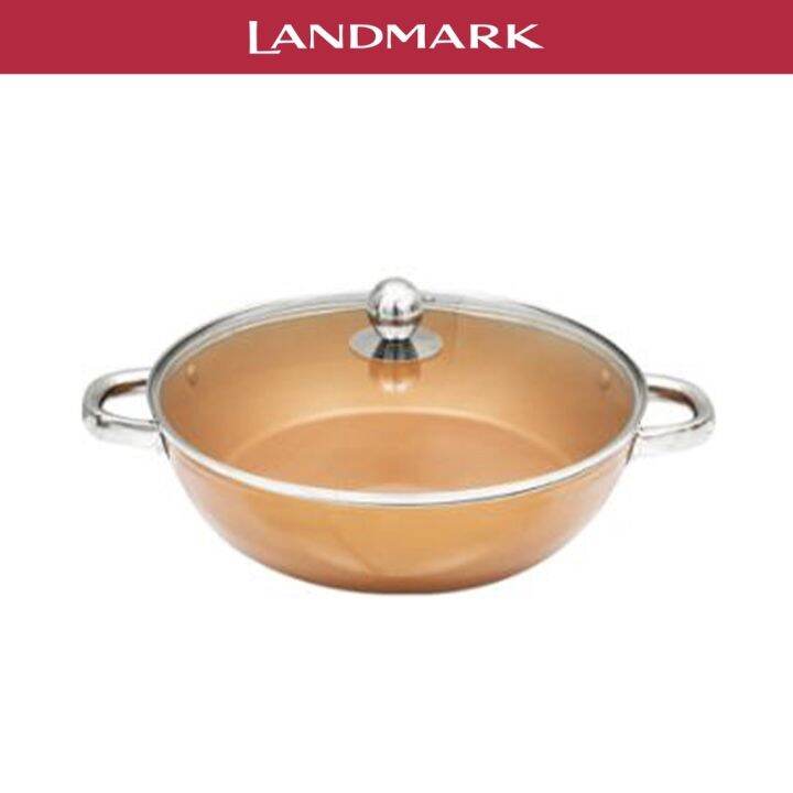 Landmark Masflex 28 Cm Copper Induction Skillet W/ Glass Lid 28X14 ...