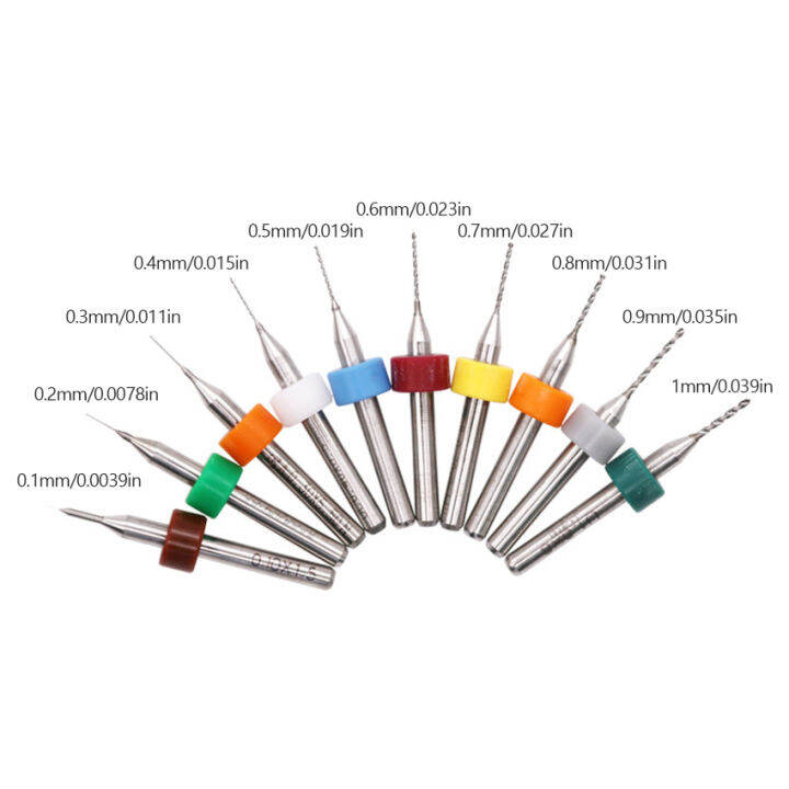 10pcs/Set 0.1mm To 1.0mm PCB Mini Drill Bits Tungsten Carbide For PCB ...