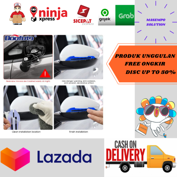 Stiker reflektor anti Baret Pelindung Cover Spion Mobil Sticker 2Pcs ...