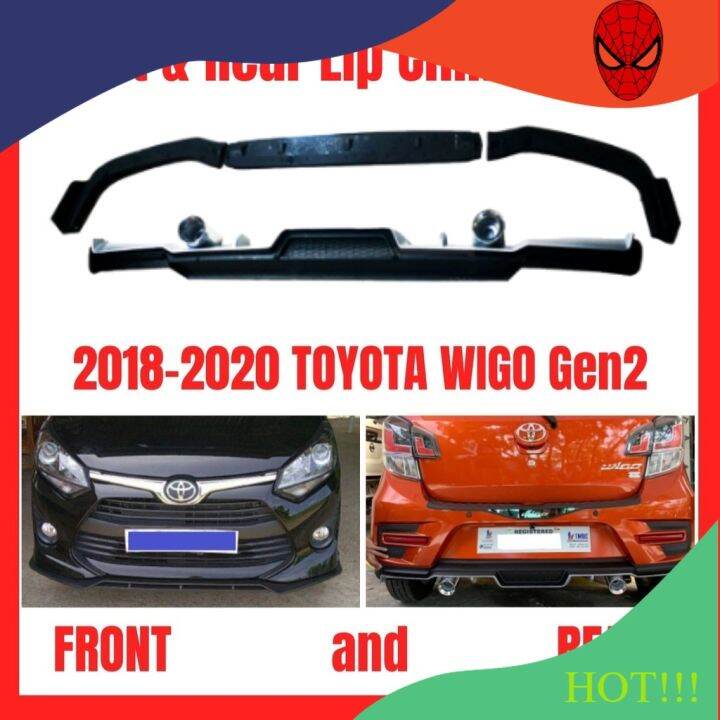 AS TOYOTA WIGO Gen2 2018-2020 Front & Rear Lip Chin Diffuser New Design ...