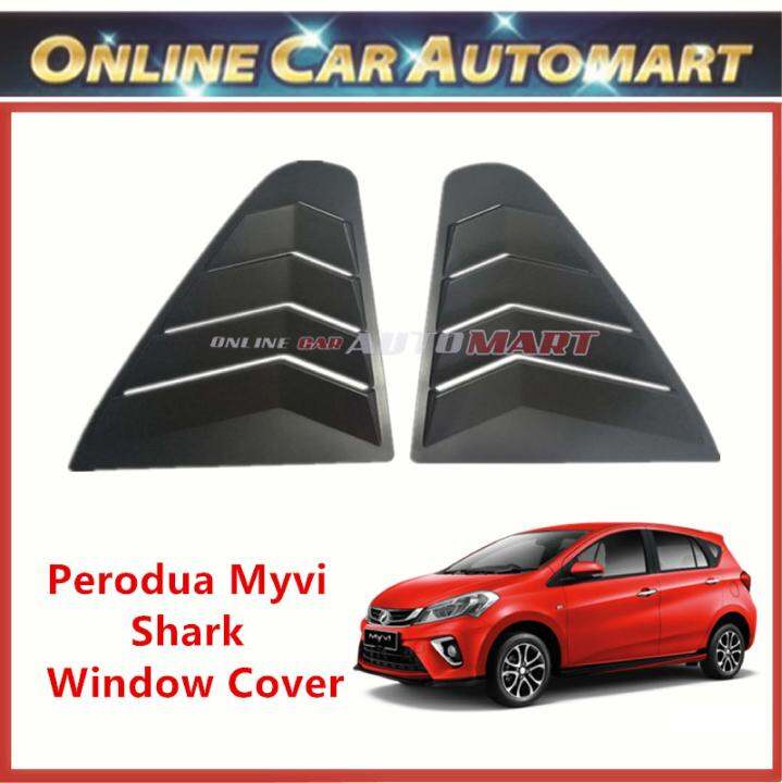 Perodua Myvi 2017-2019 Black Rear Side Shark Louver Window Cover ...