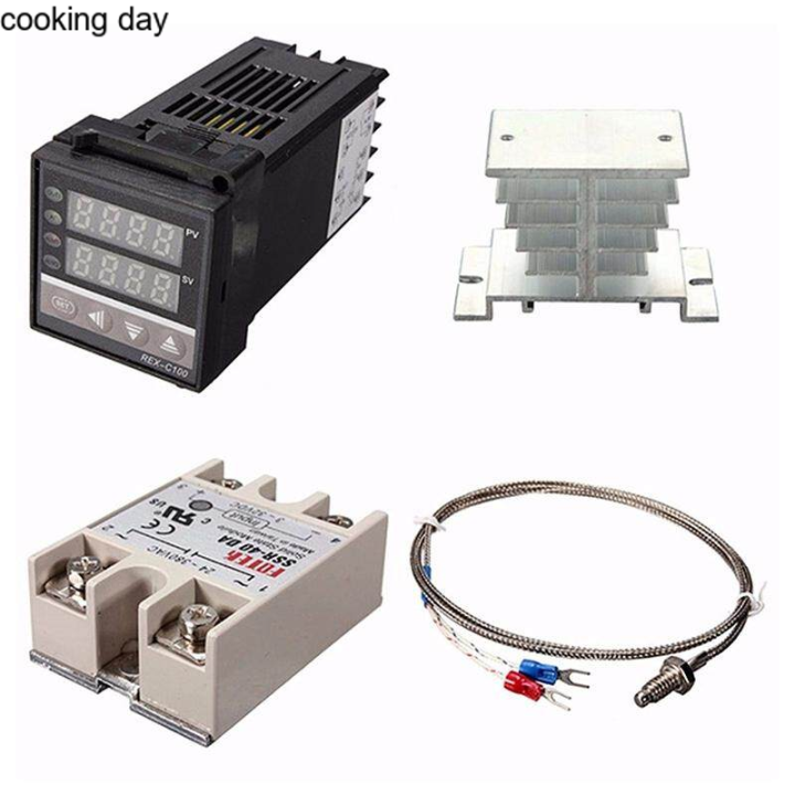 cooking day Digital 220V PID REX-C100 Temperature Controller + max.40A ...