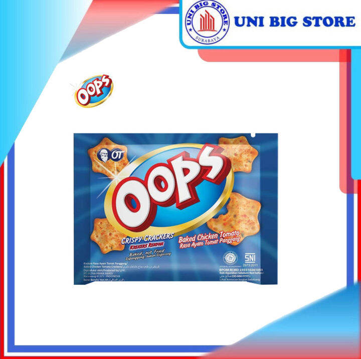 Oops Crispy Crackers Baked Chicken Tomato 10 gr Biskuit | Lazada Indonesia