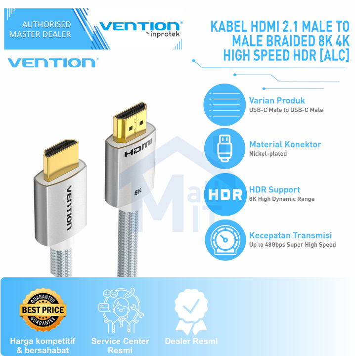 Vention Kabel HDMI 3D v2.1 8K HDR UHD High Speed Quality ETHERNET ALC | Lazada Indonesia