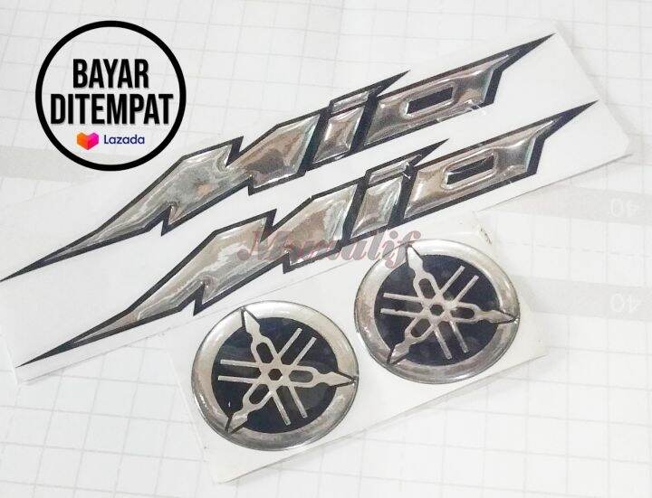 Stiker timbul emblem logo Yamaha Mio satu set KANAN KIRI + Emblem Logo ...